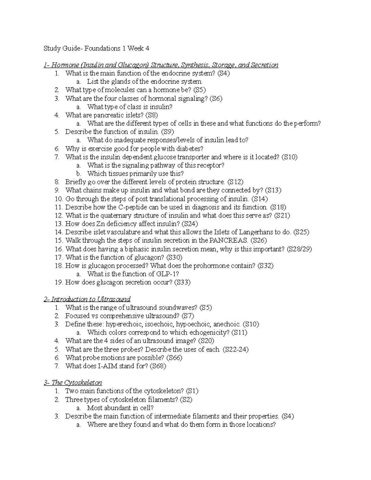 Foundations 1 Week 4 Study Guide - Study Guide- Foundations 1 Week 4 1 ...