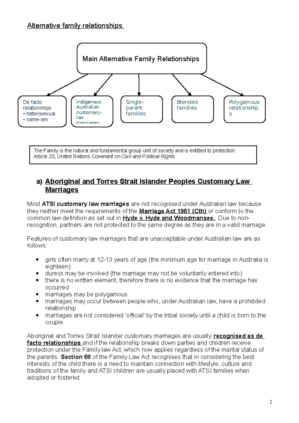Alternative family relationships (2) ATSI Marriages and Single Parent ...