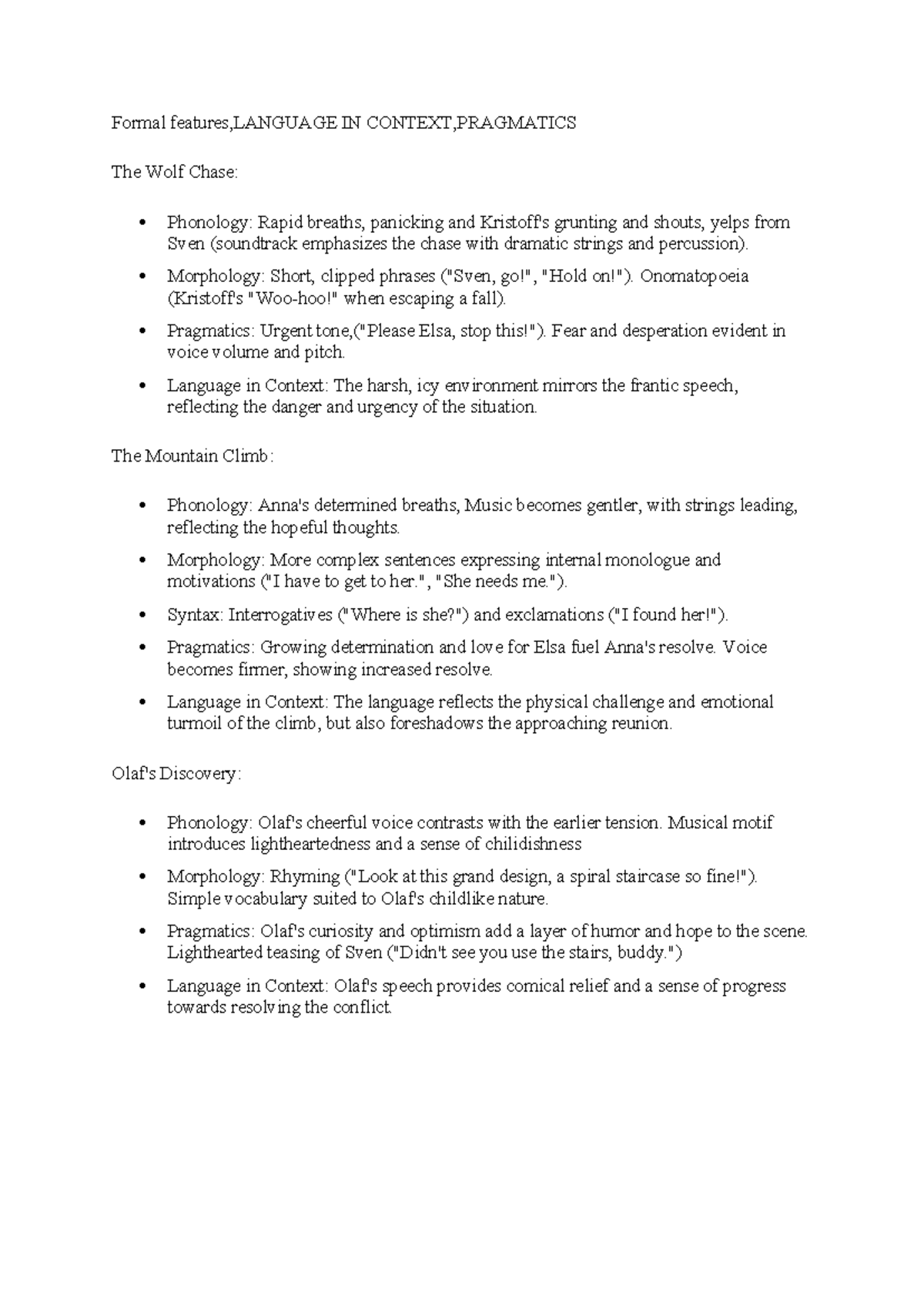 Formal features - Formal features,LANGUAGE IN CONTEXT,PRAGMATICS The ...