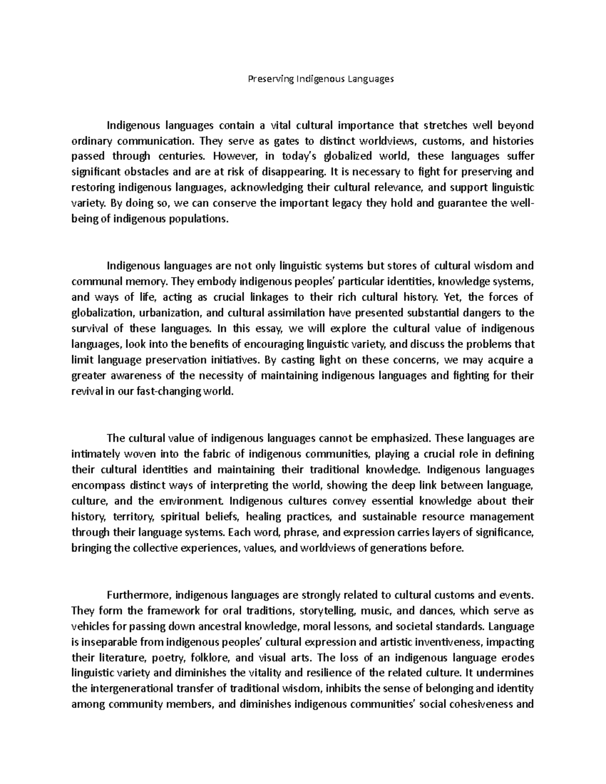 Preserving Indigenous Languages - Preserving Indigenous Languages ...