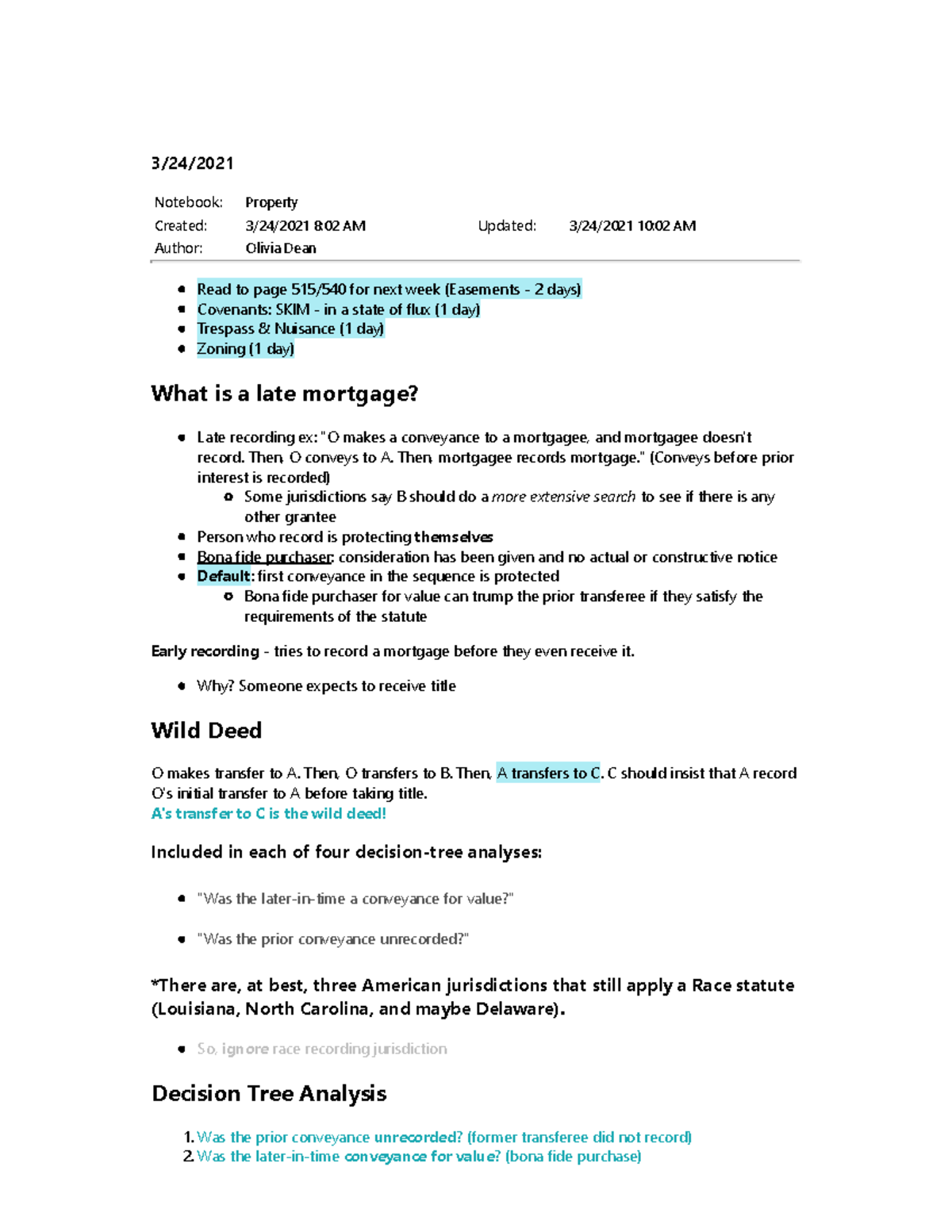 Recording - Pennell - Notebook: Property Created: 3/24/2021 8:02 AM ...