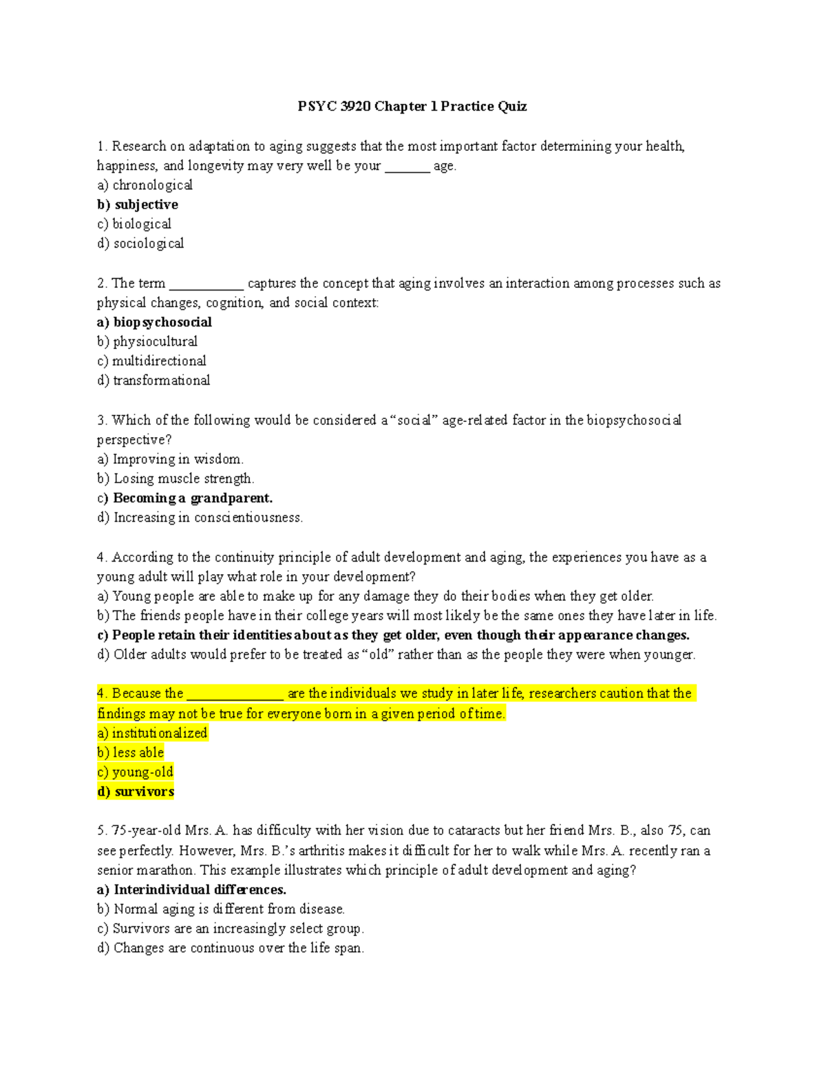 Quiz 1 2018, questions - PSYC 3920 Chapter 1 Practice Quiz 1. Research ...