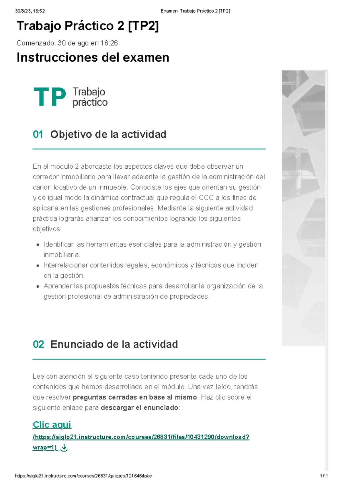 Trabajo Práctico 2 adm y gestion - Trabajo Práctico 2 [TP2] Comenzado ...