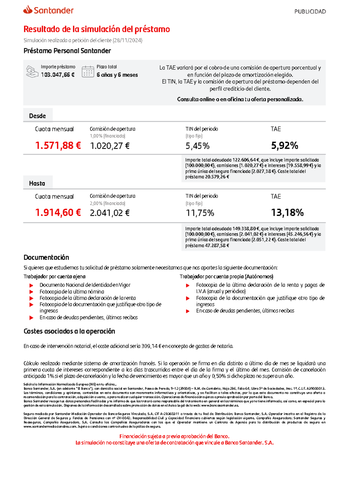 Informe Simulador de Préstamos - 2024-11-28 12 - Resultado de la simulación del préstamo ...
