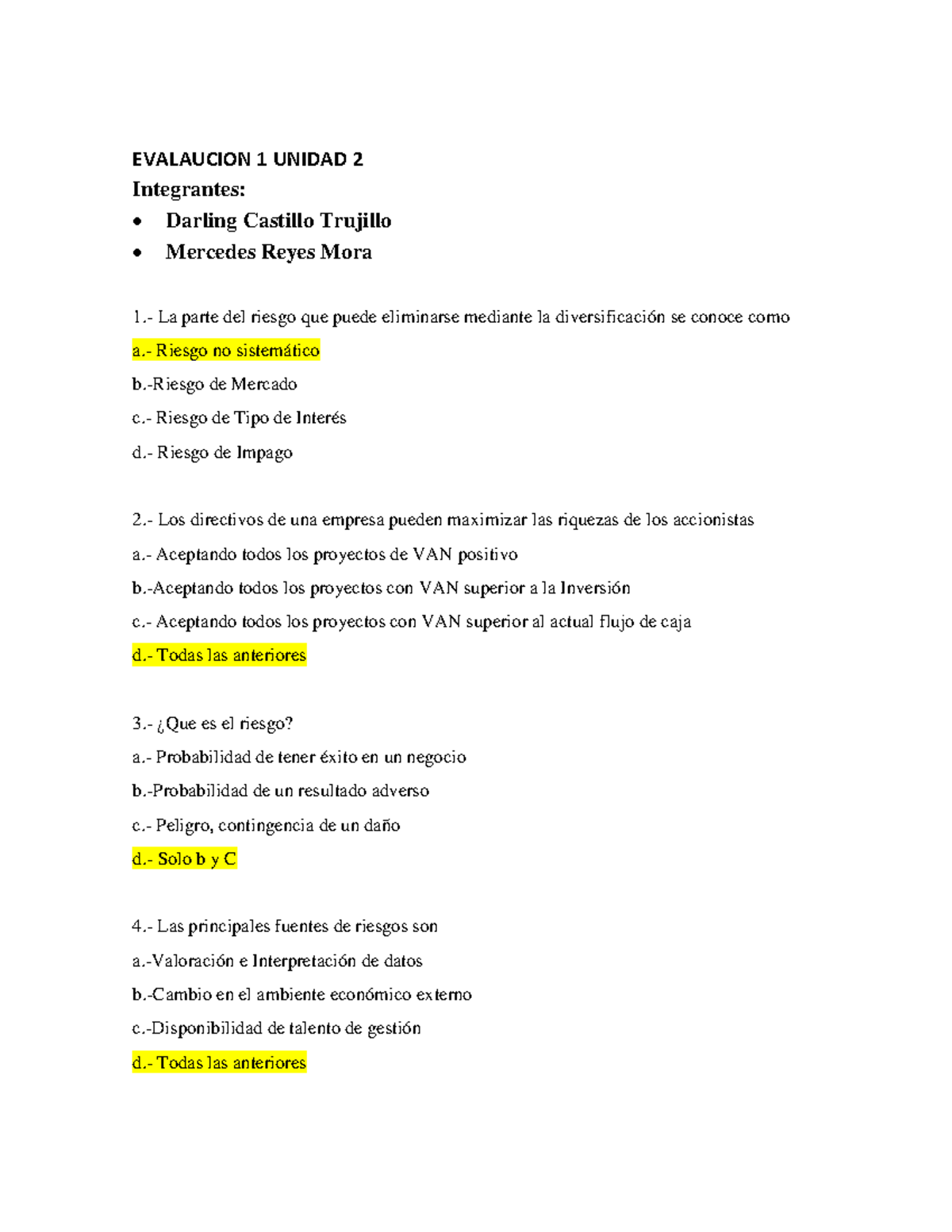 Evaluacion U2 S1 Finazas Coorporativas - EVALAUCION 1 UNIDAD 2 ...