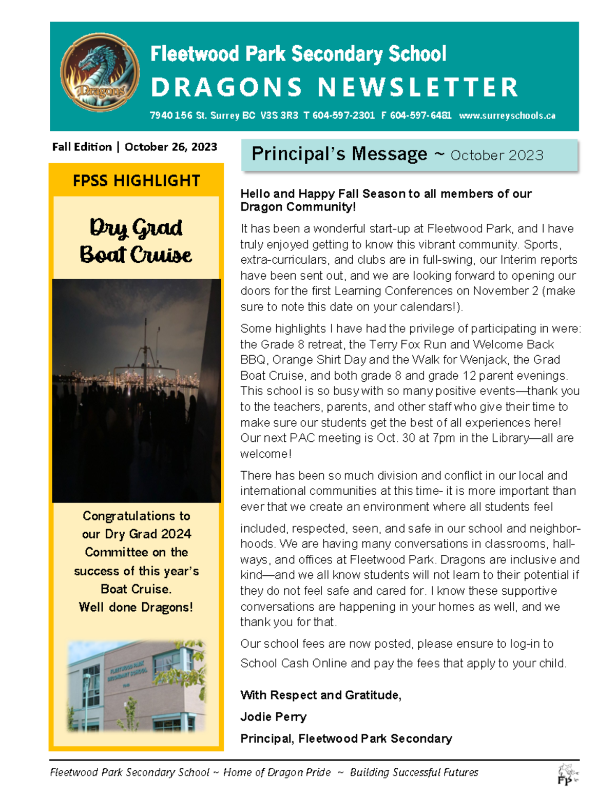 FP Dragons Newsletter - October 26. 2023 - T H U R S D AY R E V I E W ...