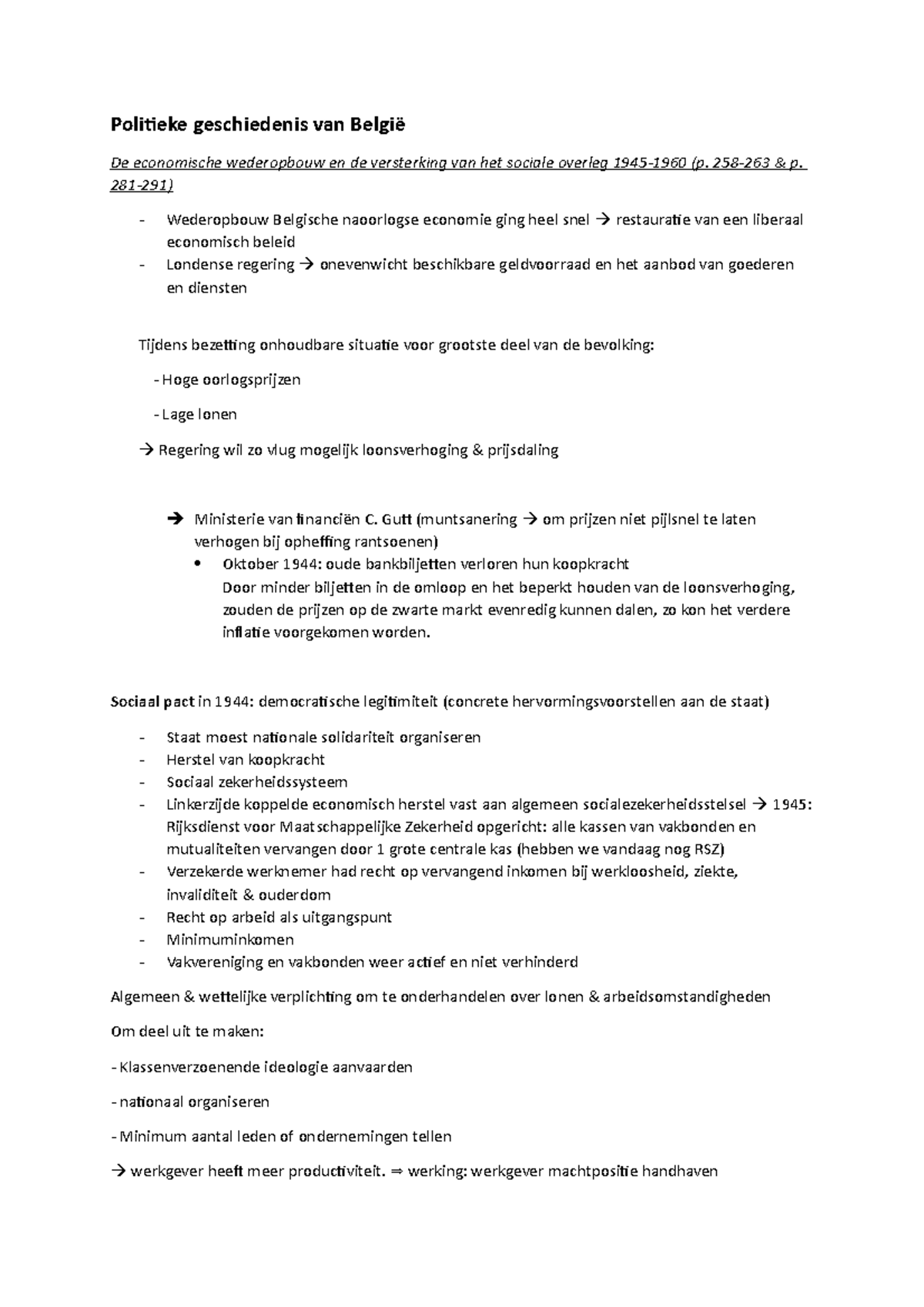 Wec 2 Samenvattingen Van De Delen Voor Werkcollege 2 Politieke