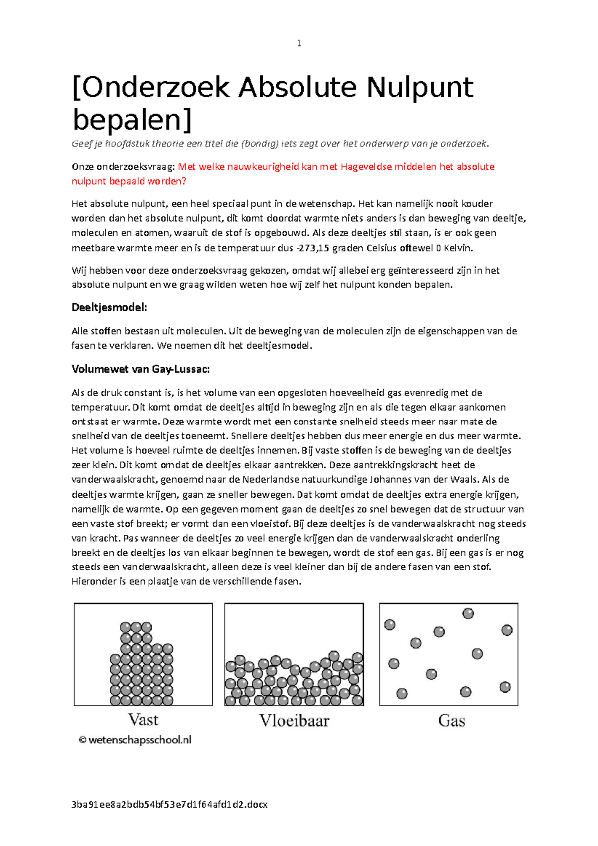 4na3 Kai Lucas Theorie Deeltjesmodel - [Onderzoek Absolute Nulpunt ...