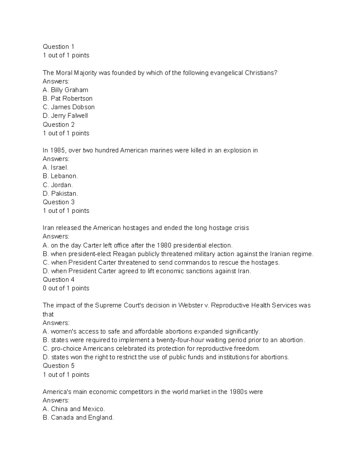 Chapter 29 Review Quiz - Question 1 1 out of 1 points The Moral ...