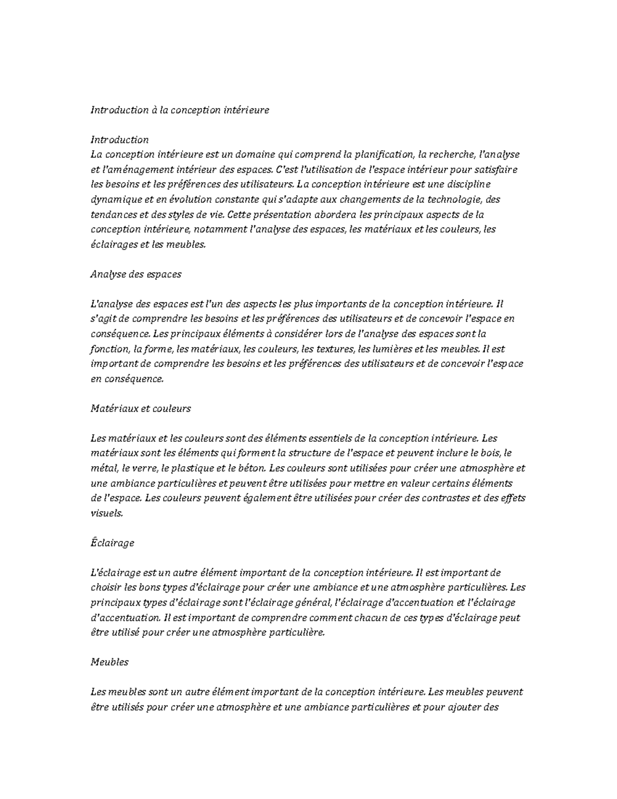 Interior Design Study Notes - Introduction à la conception intérieure ...