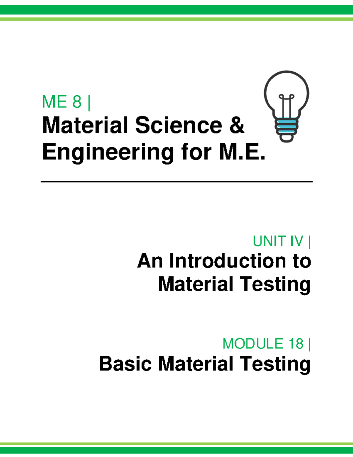 ME 8 Mseme Module 18 - notes and some problem solving - ME 8 | Material ...