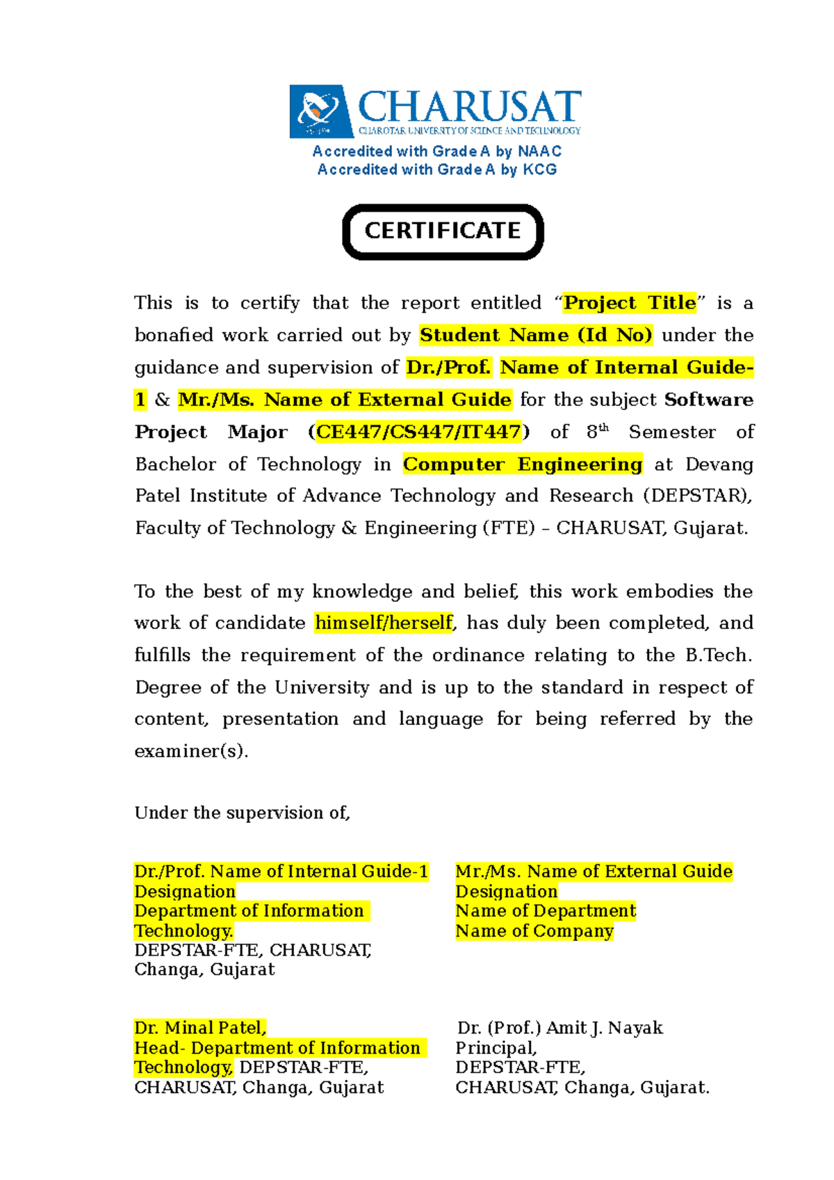 8 sem - Certificate - ille - Accredited with Grade A by NAAC Accredited ...