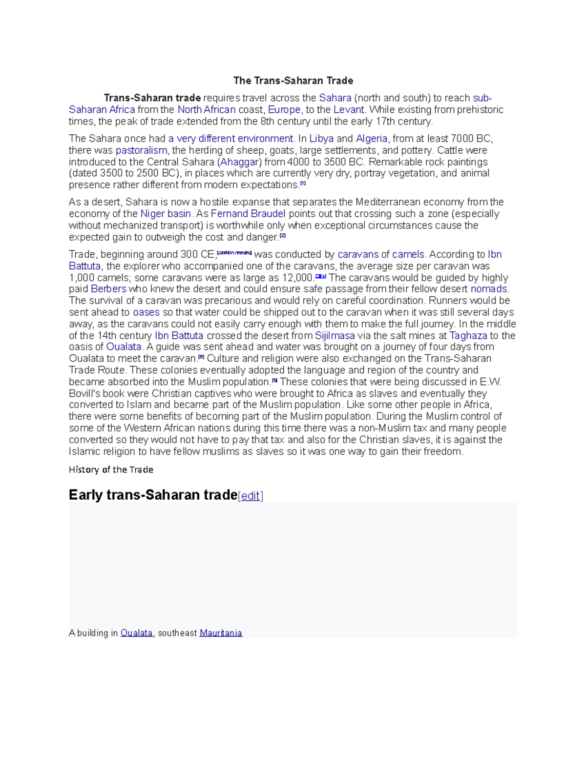 The Trans-Saharan Trade - The Trans-Saharan Trade Trans-Saharan trade ...