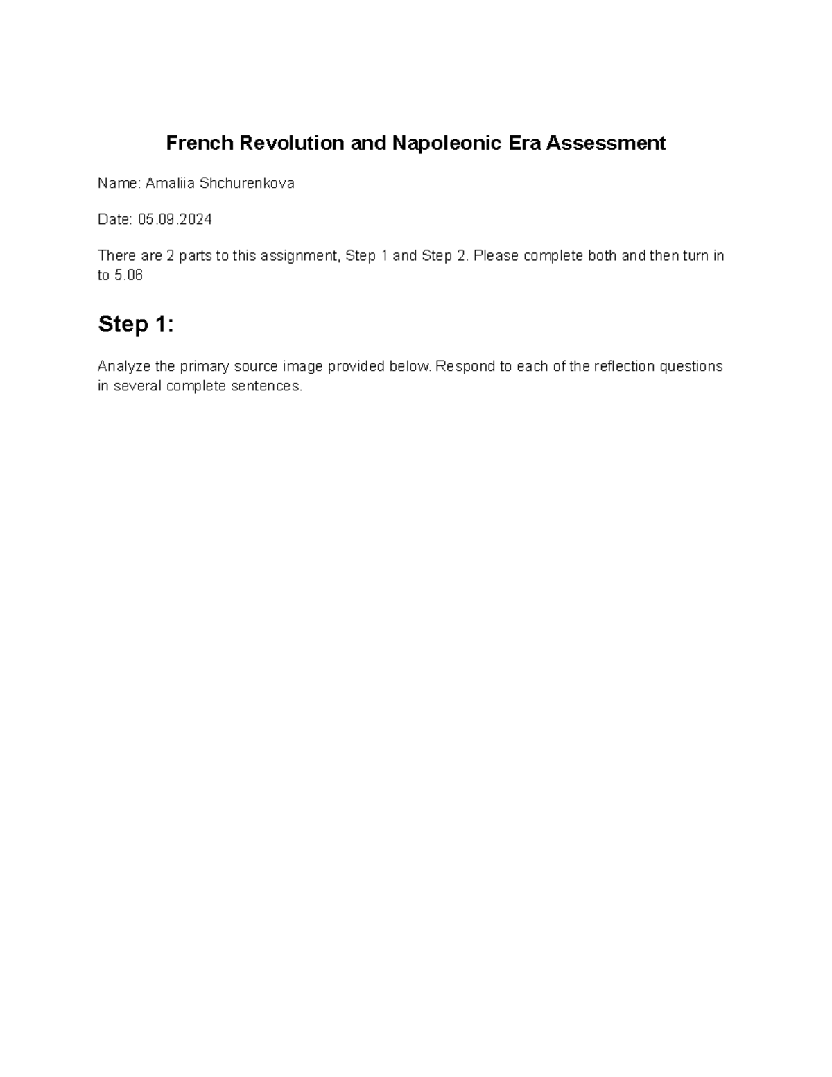 506 v25 French Revolution and Napoleonic Era Assessment - French ...