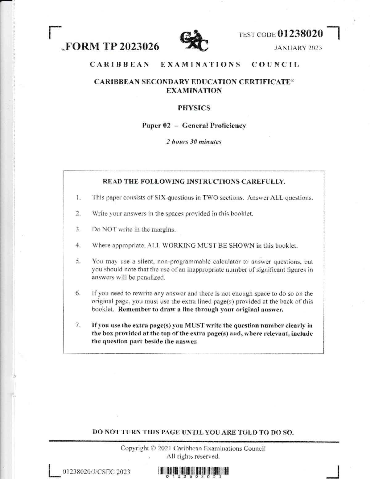 CSEC Jan 2023 P2 - csec IT past paper june 2023 (leak) - rESr coDE ...