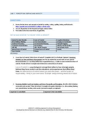 New Stress Journal - this is as assignment for GNED 137- wellness ...