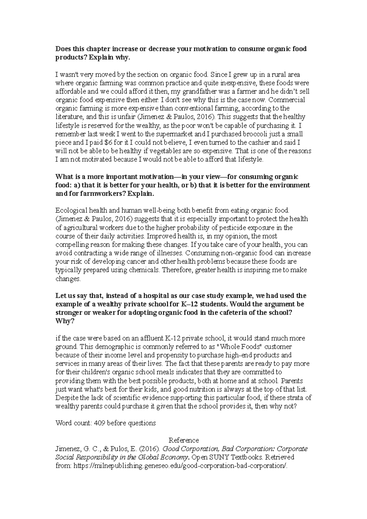 Discussion forum unit 3 phil - Does this chapter increase or decrease your motivation to consume ...