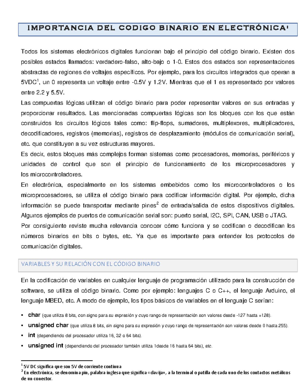 Códigos y su aplicación - I M P O R T A N C I A D E L C O D I G O B I N ...