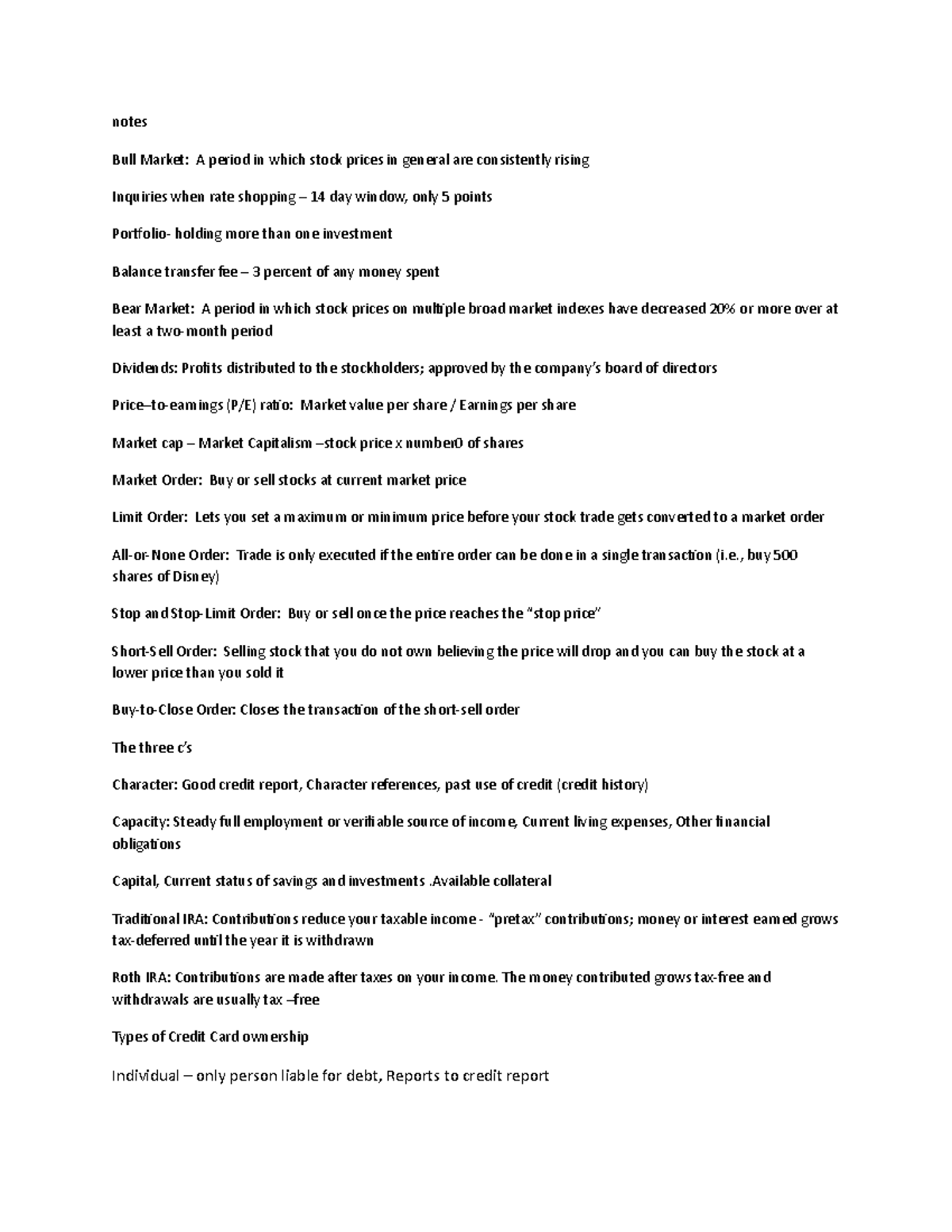 Bull Market - notes - notes Bull Market: A period in which stock prices ...