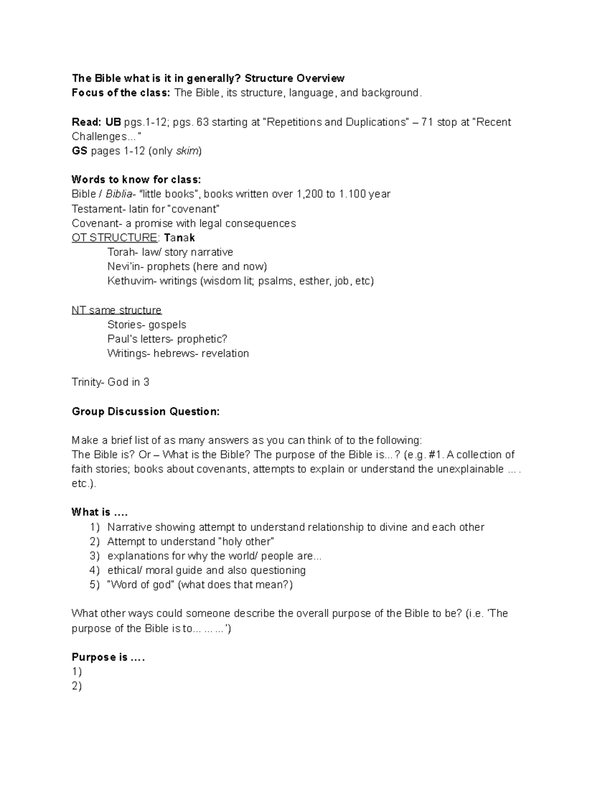 The Bible Overview 002 - Lecture notes 32 - The Bible what is it in ...