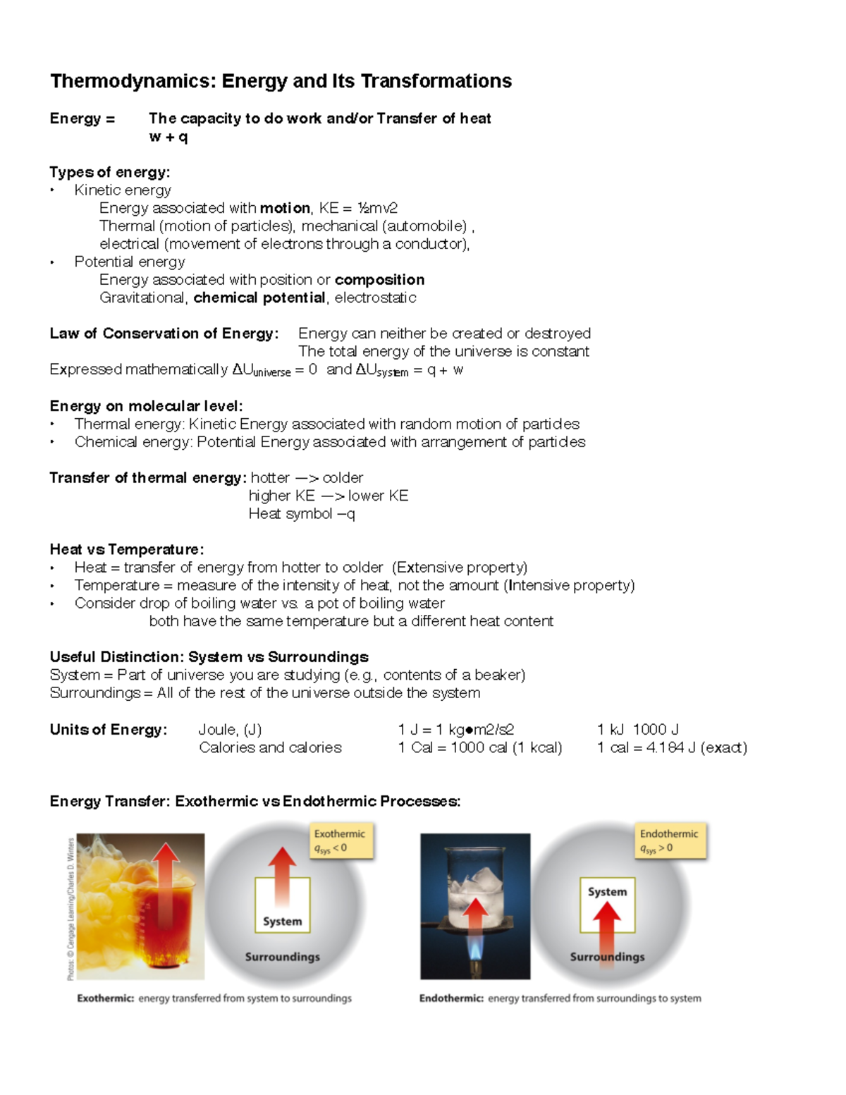 3a-thermochem-heat transfer handout - Thermodynamics: Energy and Its ...