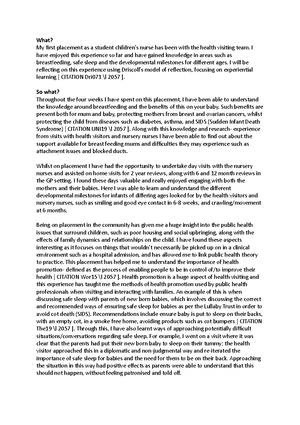 Reflection for portfolio - This reflection will use Driscoll’s model of ...