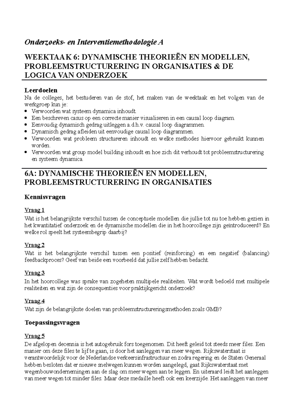Weektaak 6 - fdad - Onderzoeks- en Interventiemethodologie A WEEKTAAK 6 ...