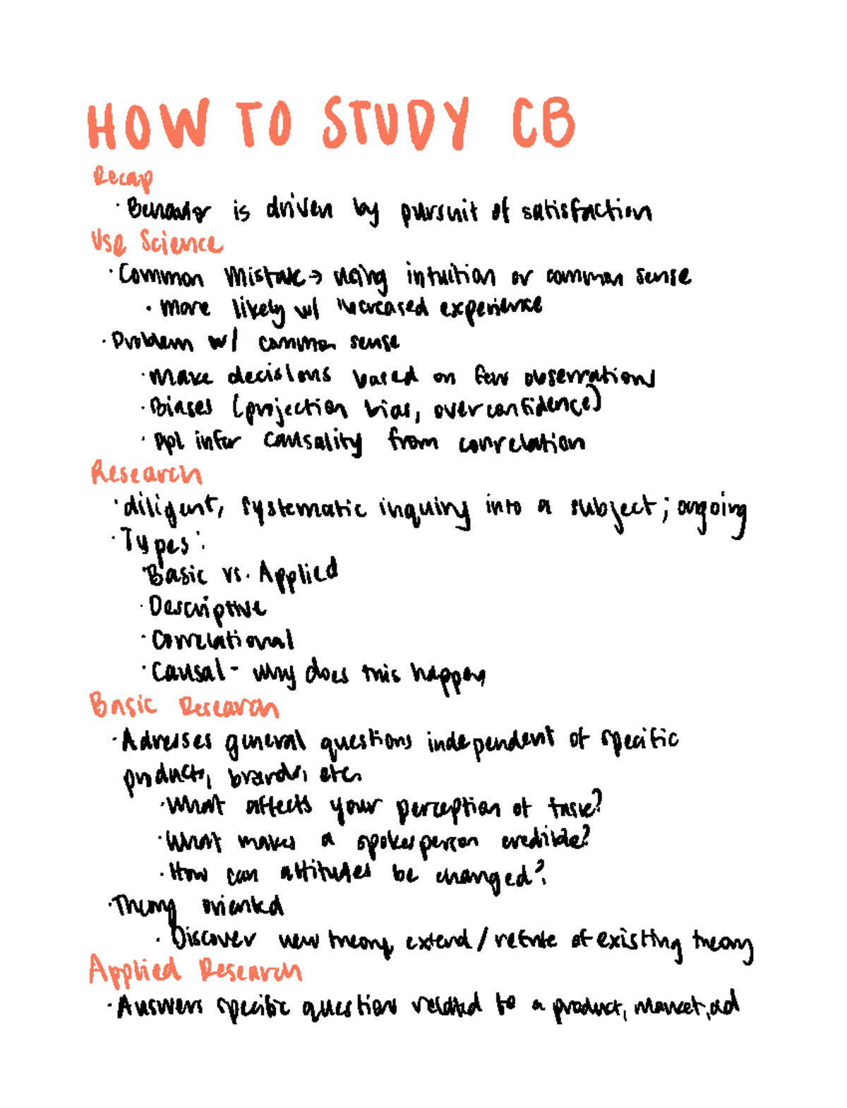 How to study CB - HOW TO STUDY CB Recap Behavior is driven by pursuit ...