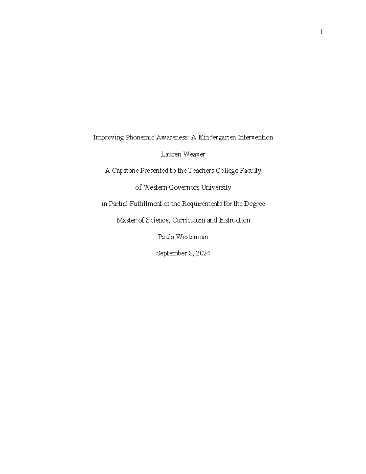 WGU Capstone Research - Weaver - Improving Phonemic Awareness: A ...