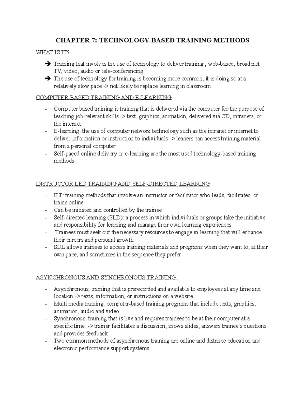 Lesson 10 technology based training methods - CHAPTER 7: TECHNOLOGY ...