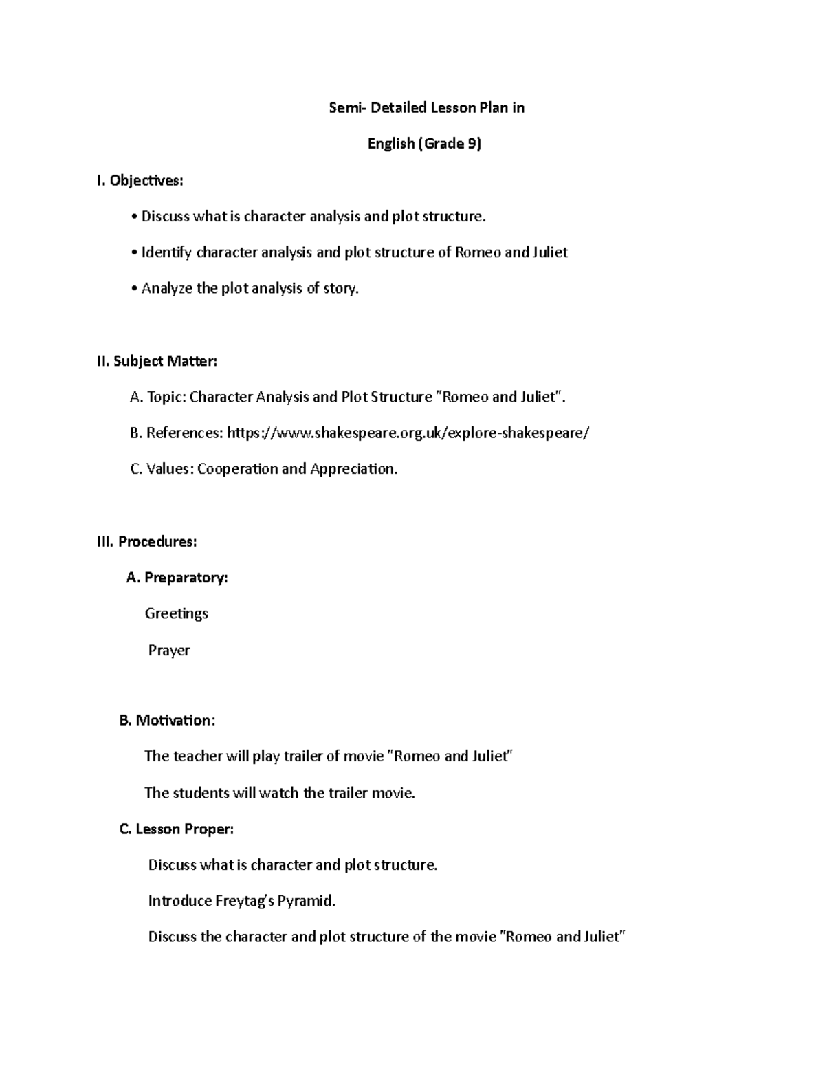 Lp English 9 - for reference - Semi- Detailed Lesson Plan in English ...