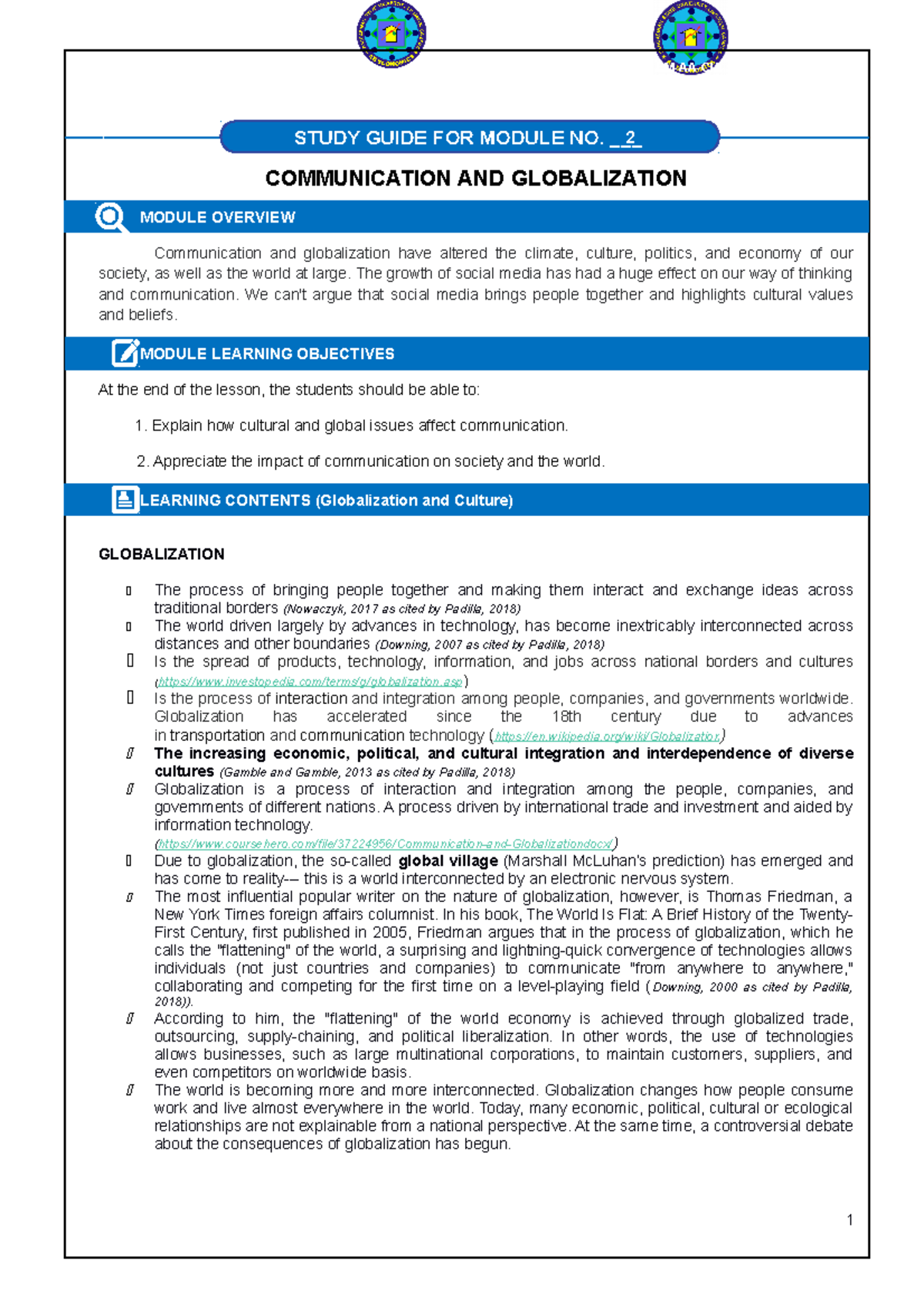 Module 2 study guide PC - Understanding the Self - PangSU - Studocu