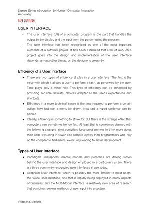 Interaction Devices in HCI(Week8 Lecture Notes) - Wednesday INTERACTION ...