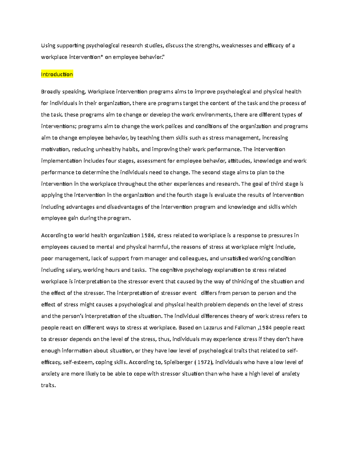 Assessment 2 - Using supporting psychological research studies, discuss ...