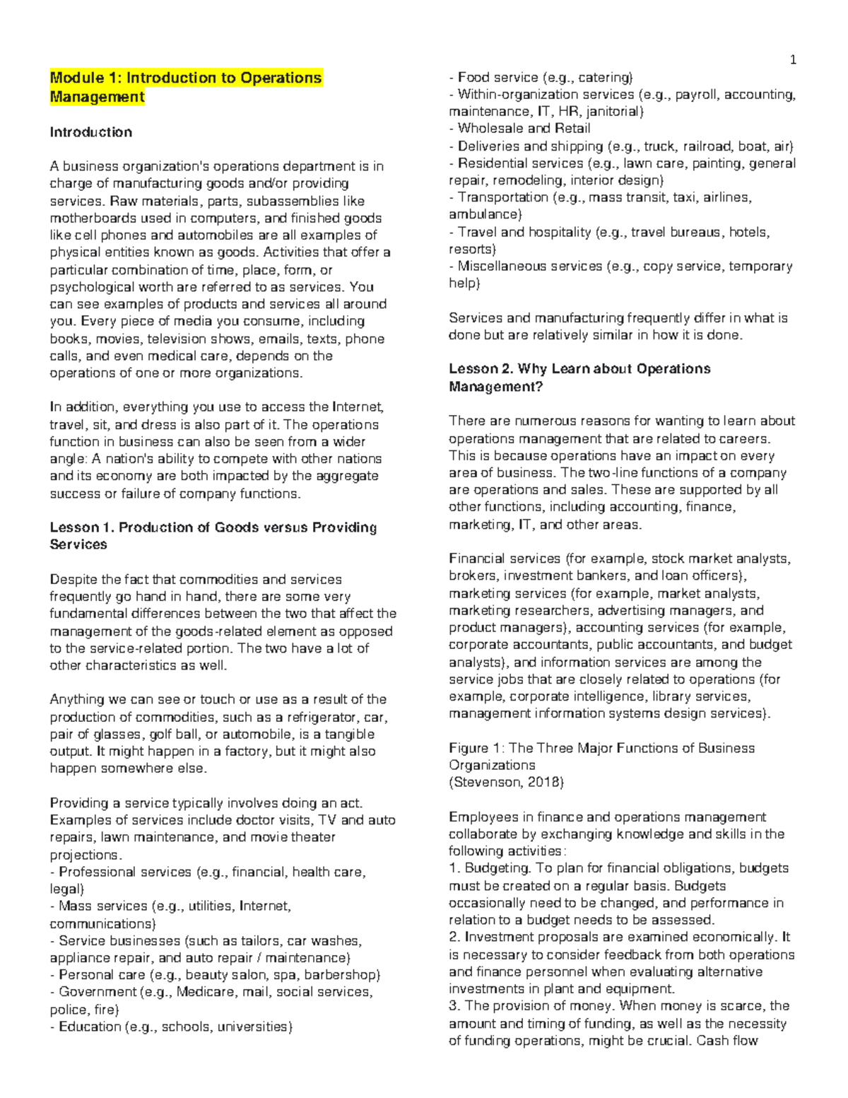 Module 1-4 2 Accounting - Module 1: Introduction to Operations Management Introduction A ...
