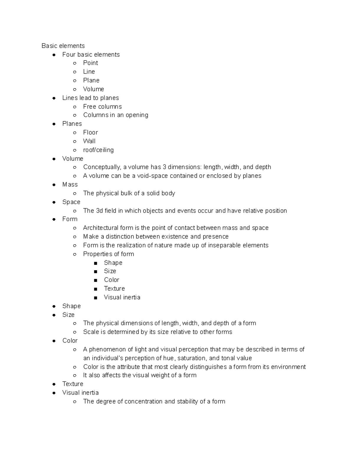 Basic elements 3-5 - Professor Olin - Basic elements Four basic ...