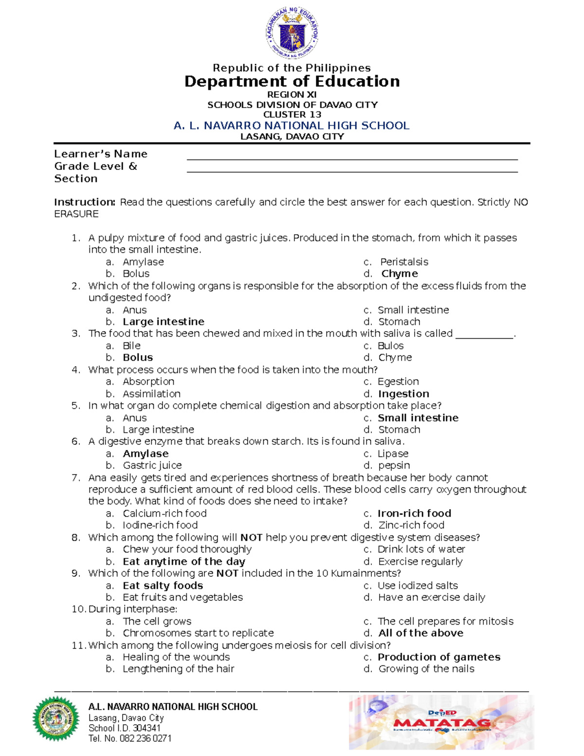 LONG QUIZ Q4 Letter Header WITH Matatag Branding - Department of ...