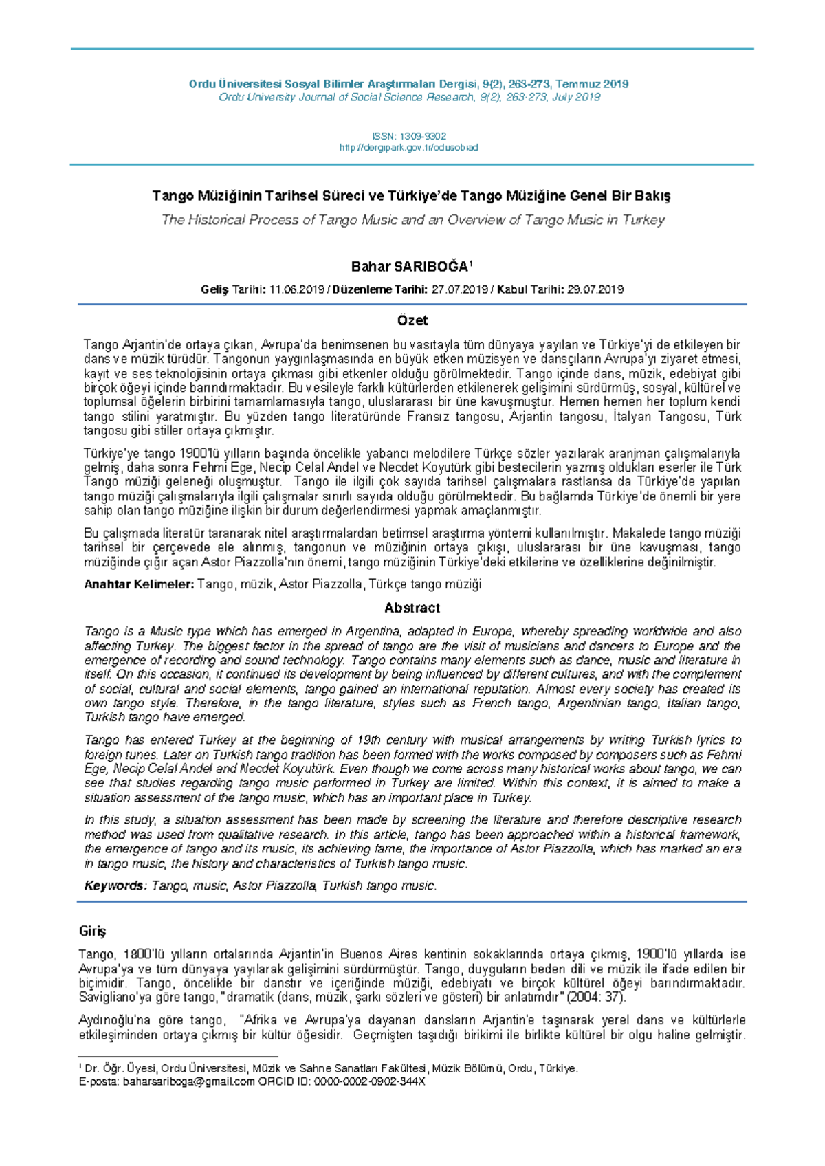 Tango M zi inin Tarihsel S reci ve T rkiye de Tango M zi ine Genel Bir Bak [#590731 ]-775315 ...