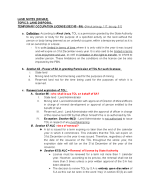 Land Law cases compilation - LAND LAW - TOPIC 1 : INTRODUCTION TO LAND ...