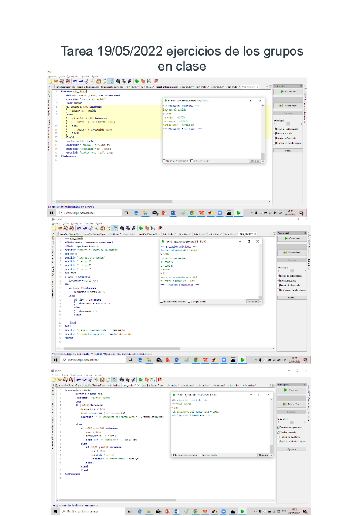 Tarea 19 algoritmos semana 8 - Principios de algoritmos - Tarea 19/05/2022 ejercicios de los ...