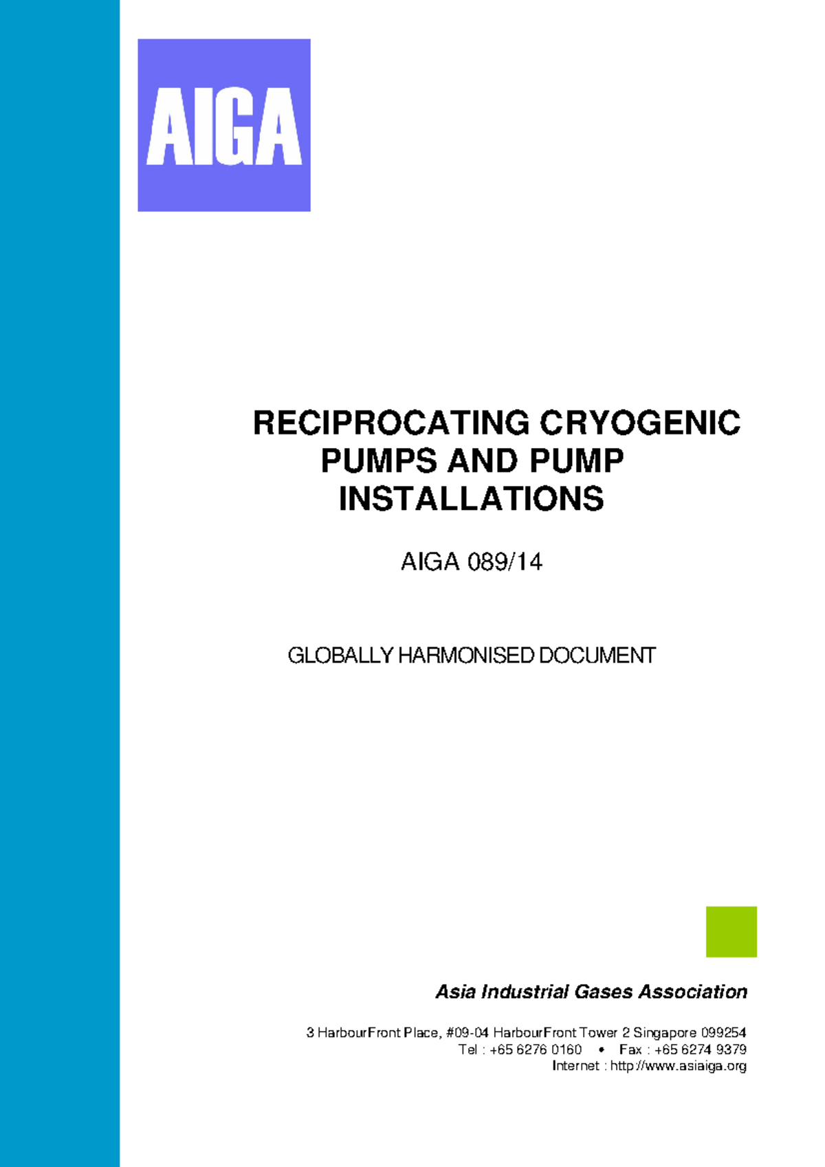AIGA Reciprocating Cryogenic Pumps & Pump Installations Final ...