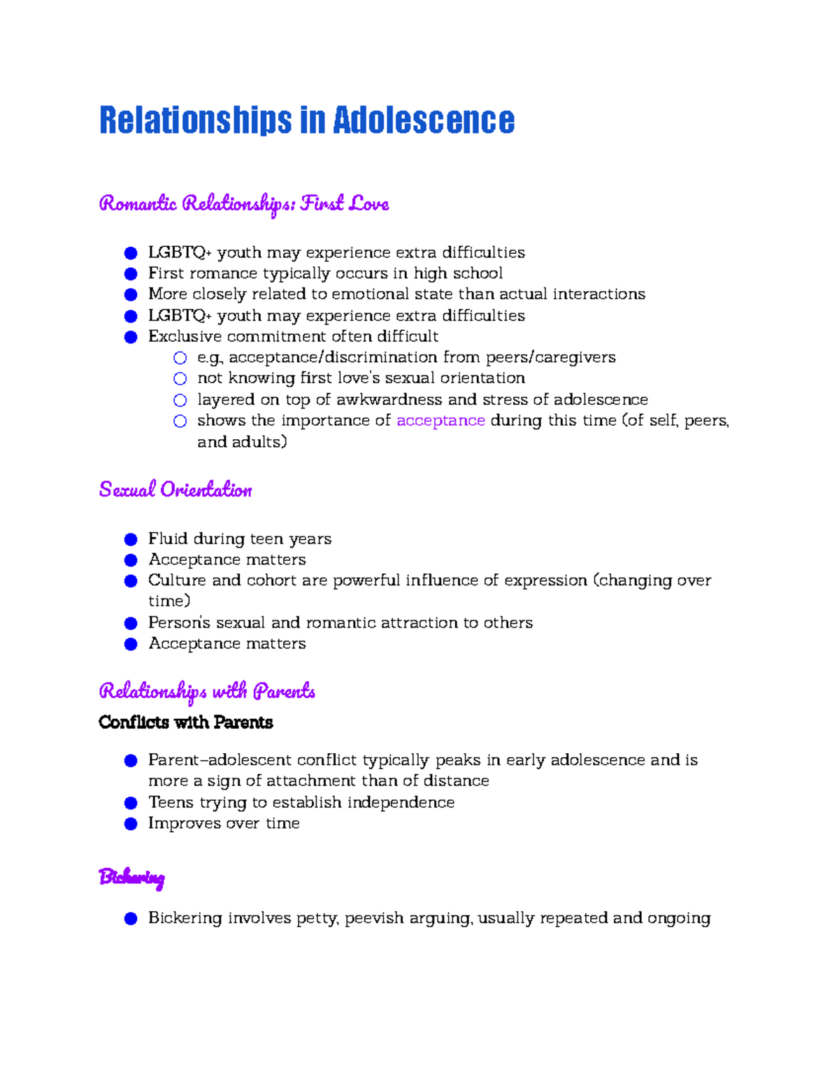 Relationships in Adolescence - Relationships in Adolescence Romantic ...
