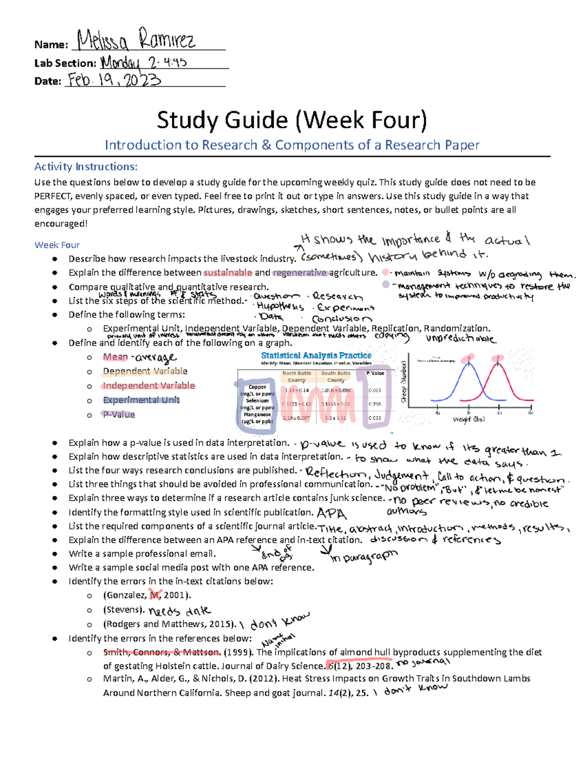 Study Guide (Week 4) 230219 234301 - Name ...