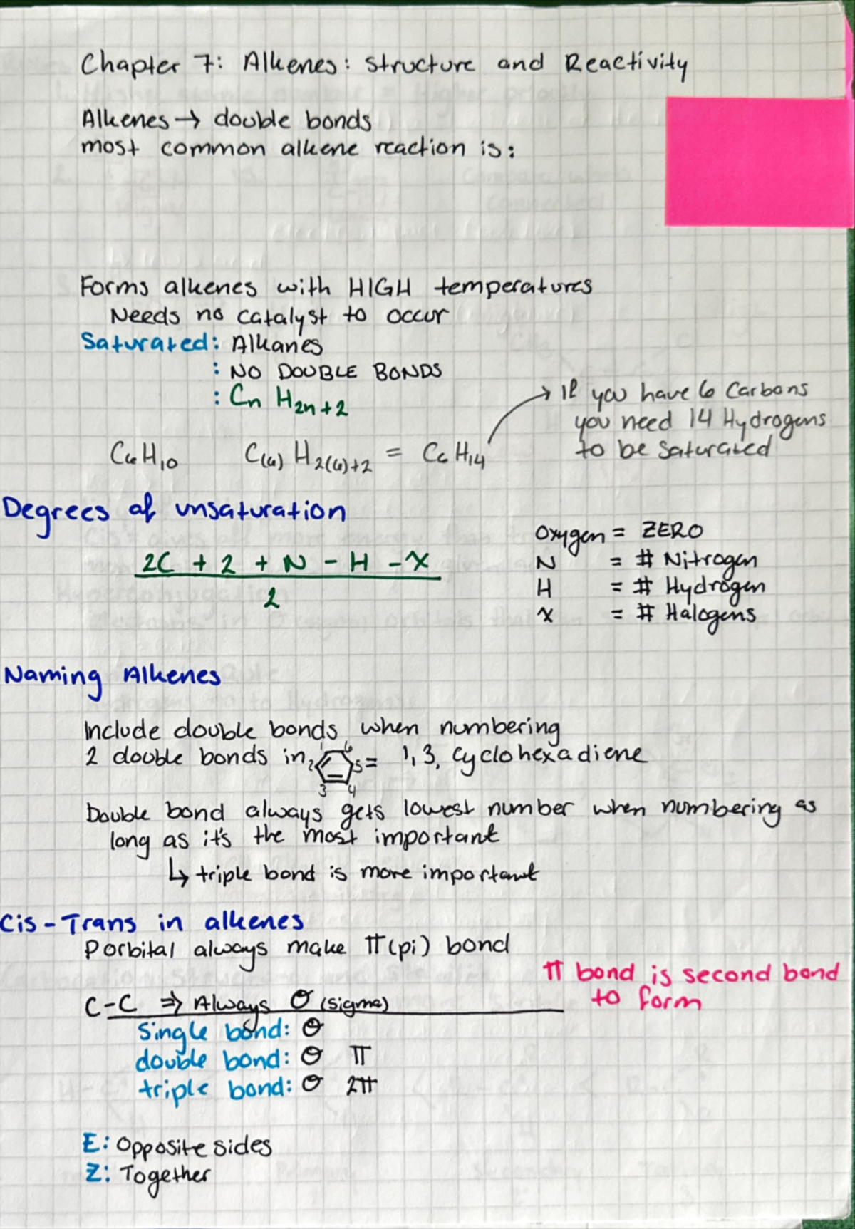 Organic 1 chapter 7 - Alkenes: structure and Reactivity - CHM 2210 - Studocu