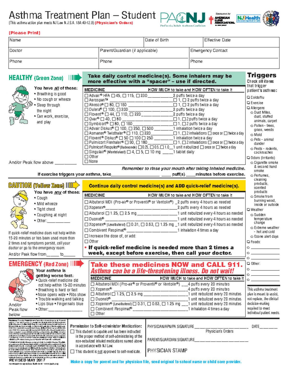 Asthma-Treatment-Plan- Student-MAY-2017 - Continue daily control ...