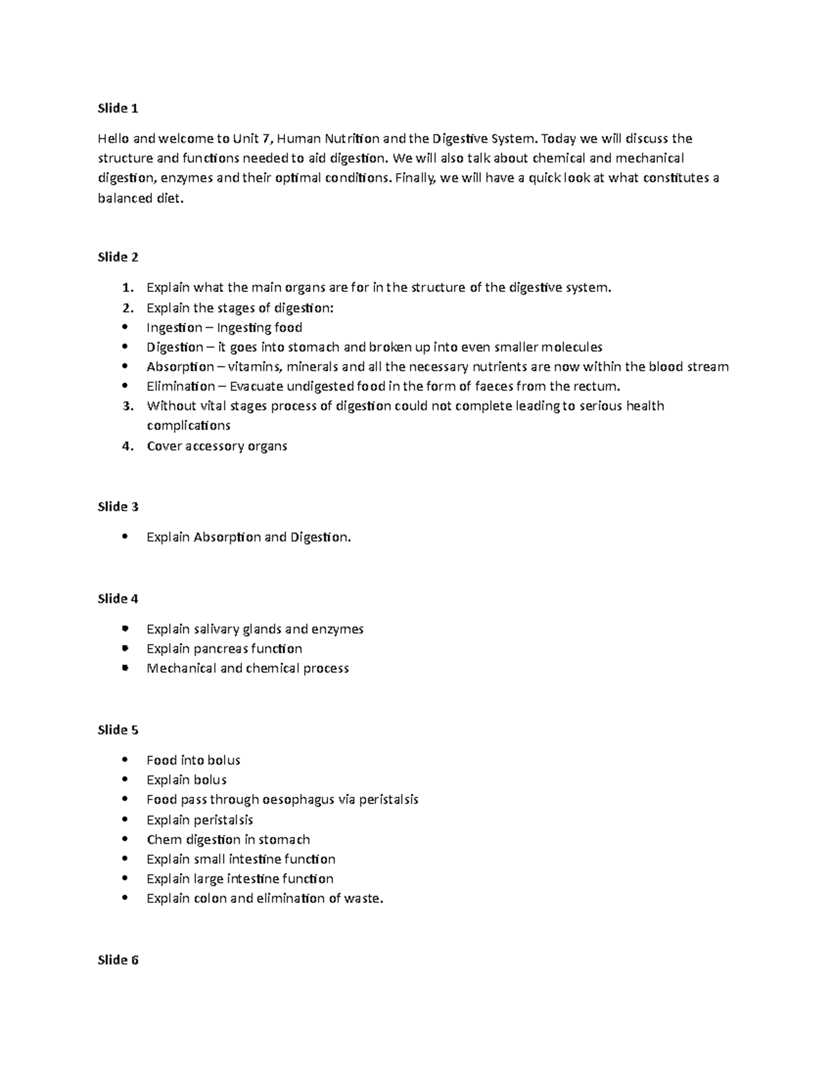 Unit 7 presentation notes - Slide 1 Hello and welcome to Unit 7, Human ...