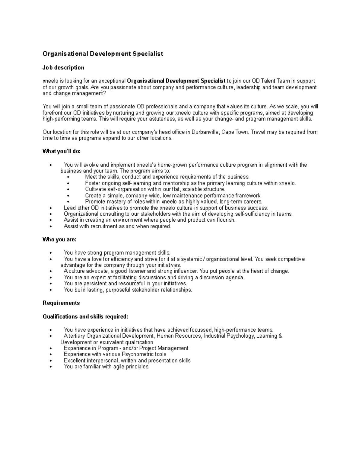 OD - Notes on od - Organisational Development Specialist Job ...