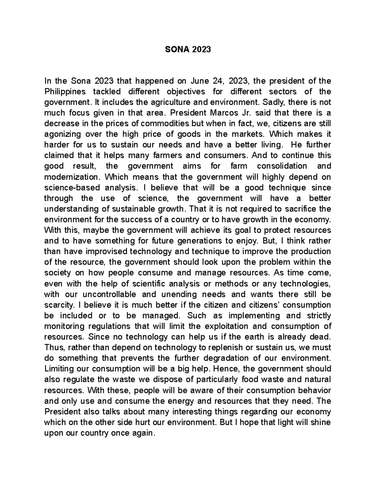 Sona 2023 by the President - SONA 2023 In the Sona 2023 that happened on June 24, 2023, the ...