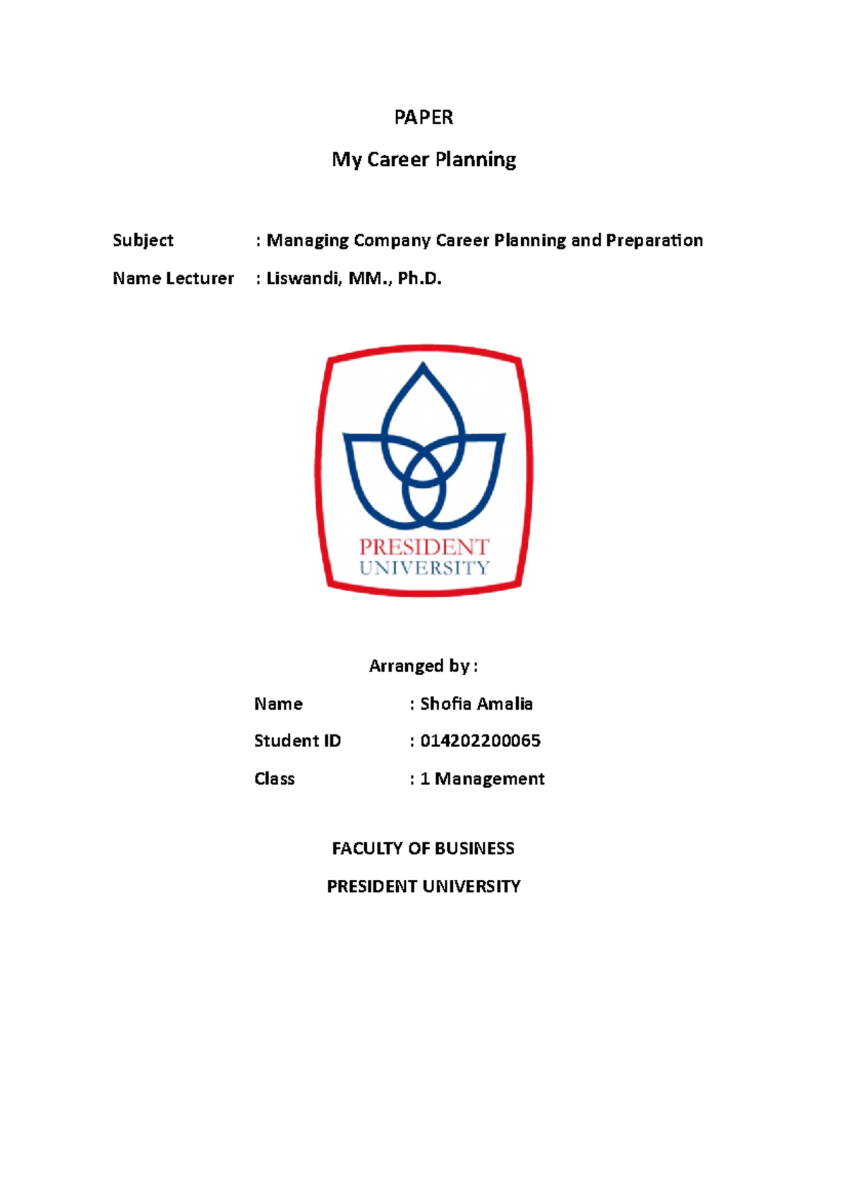 Document 1 - paper describe about my career planning for my life ...