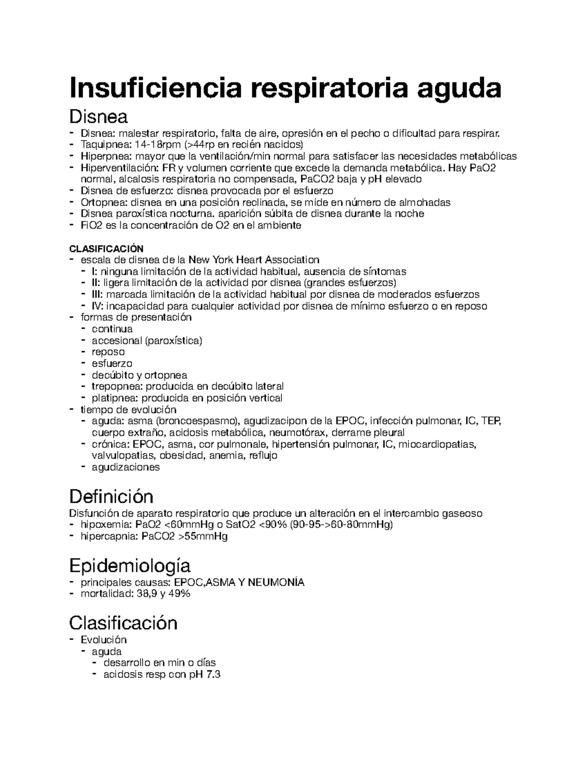 Insuficiencia respiratoria - Taquipnea: 14-18rpm (>44rp en recién ...